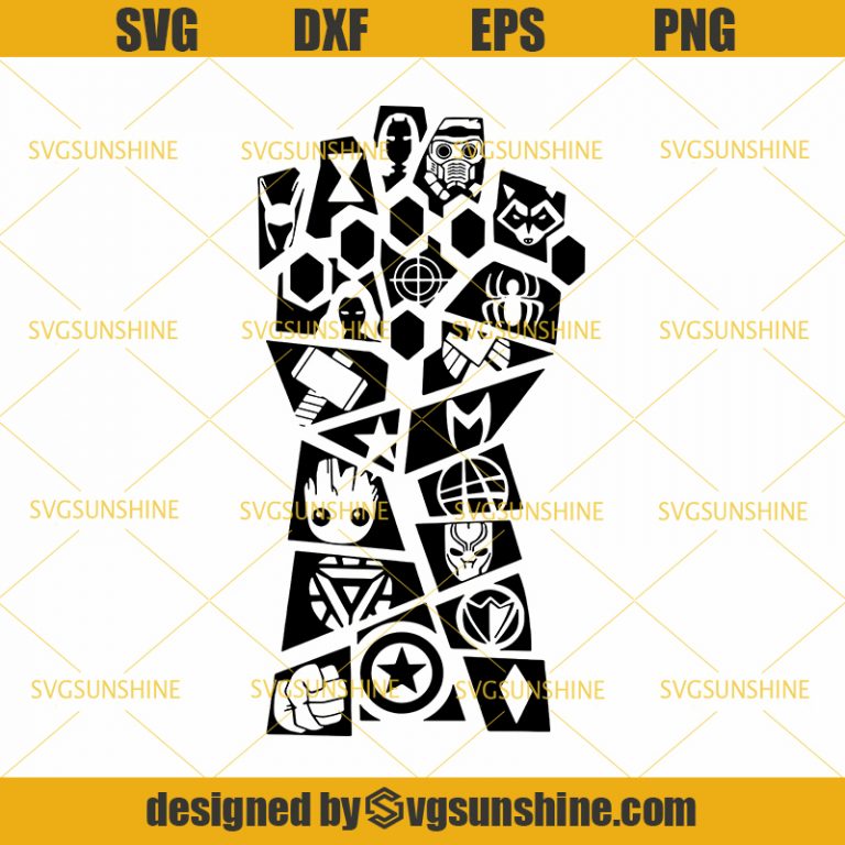 Funny Marvel Logo SVG, Sicker Marvel Logo SVG, Marvel Hand SVG - Sunshine