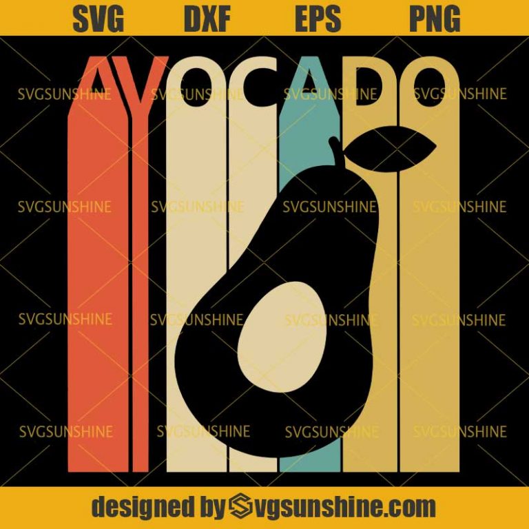 Avocado Vintage SVG, Avocado SVG DXF EPS PNG Cut File For Cricut and ...