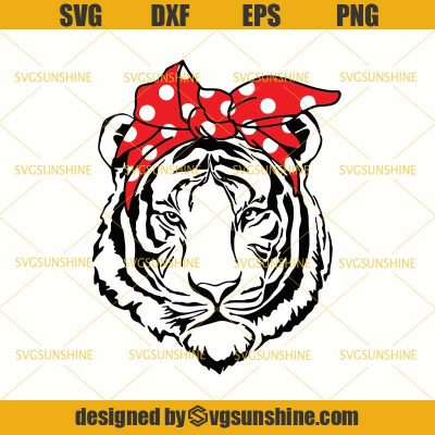 Tiger Bandana SVG, Safari Animal Bandana SVG, Tiger SVG, Cute Animal ...