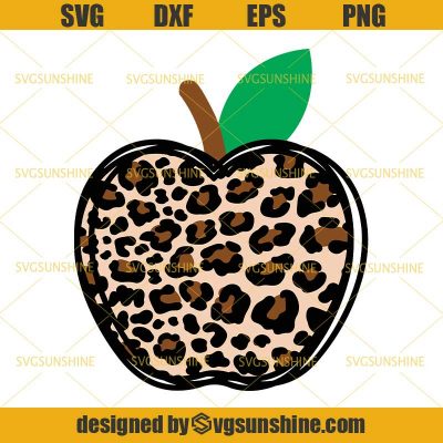 Leopard Apple SVG, Apple Teacher SVG, Teacher Appreciation SVG, Leopard ...