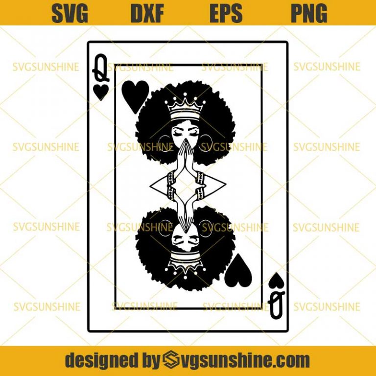 Queen Spade Black Afro Woman SVG, Black Queen SVG, Black Woman SVG ...