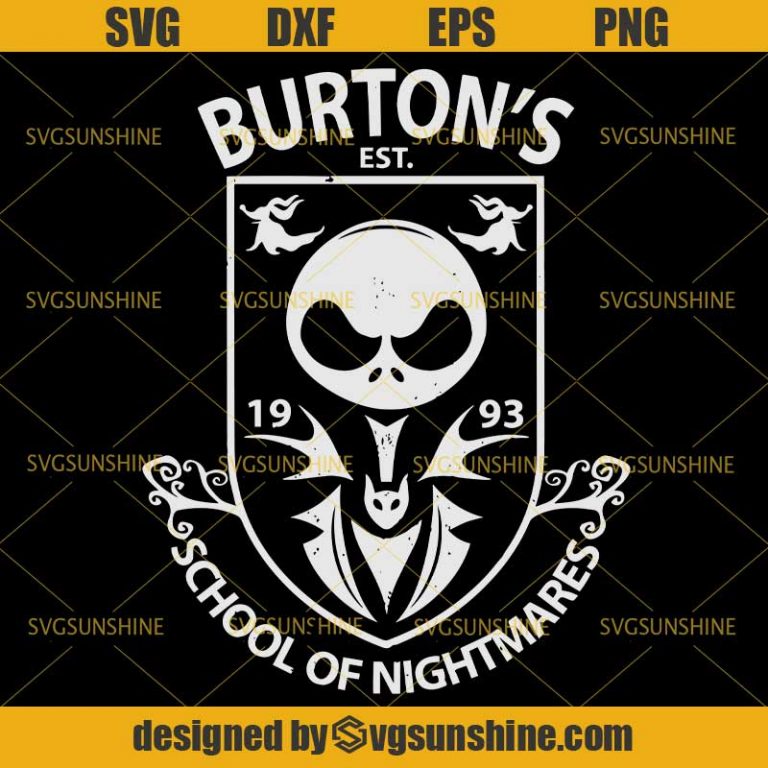Burton's School of Nightmares Svg, Tim Burton Svg, Jack Skellington Svg ...