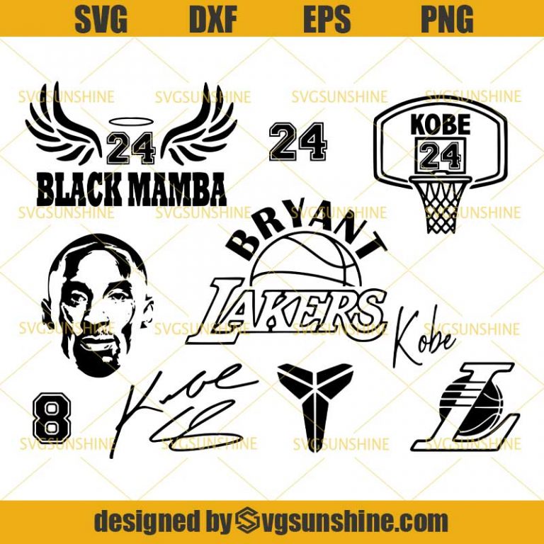 Kobe Bryant SVG Bundle, Lakers SVG, Kobe 24 SVG, Black Mamba SVG ...