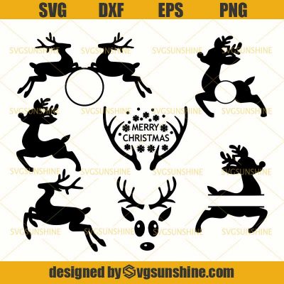 Reindeer SVG Bundle, Deer & Antlers SVG Bundle, Merry Christmas SVG ...