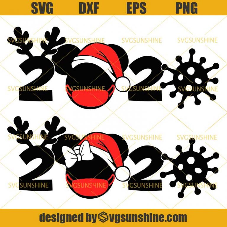 Disney Christmas 2020 SVG Bundle, Mickey Minnie Mouse With Face Mask ...