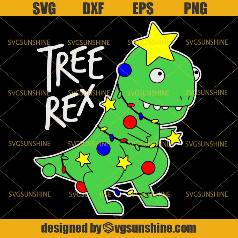 Christmas Tree Rex SVG, T-rex Dinosaur Christmas SVG, Funny Christmas ...