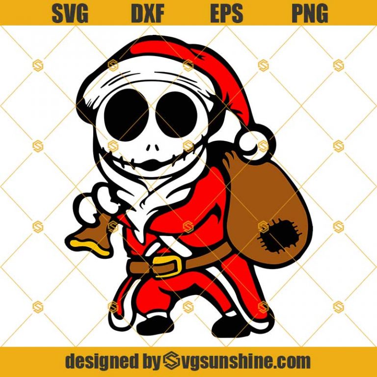Jack Santa Claus SVG, Jack Skellington Christmas SVG, Santa Jack SVG ...