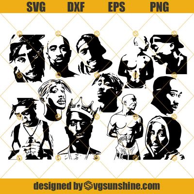 Tupac Shakur SVG Bundle, 2Pac SVG PNG DXF EPS Cut Files Clipart Cricut ...