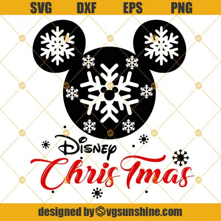 Mickey Head Snowflake Disney Christmas SVG PNG DXF EPS Cut Files ...