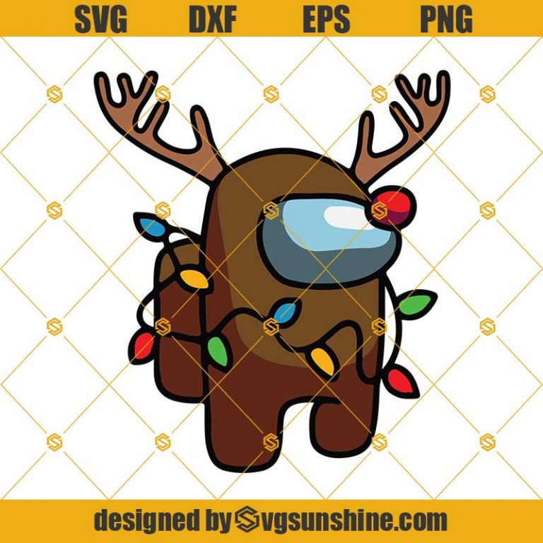 Among Us Crewmate Brown Christmas Reindeer Svg, Among Us Christmas ...