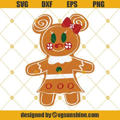 Gingerbread Minnie Mouse Svg, Gingerbread Girl Svg, Gingerbread Svg ...