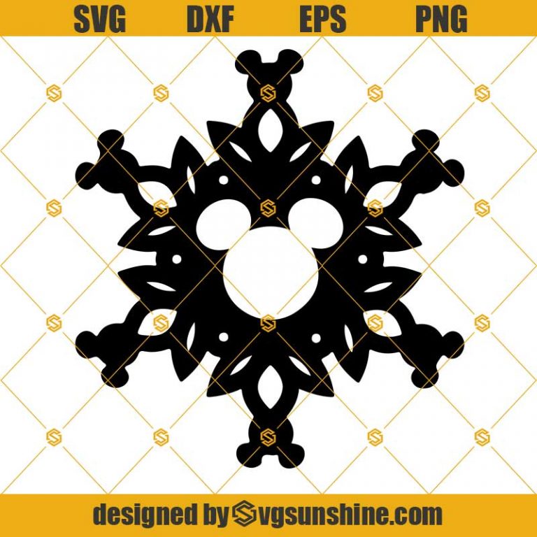 Mickey Mouse Snowflake Christmas SVG, Mickey Mouse SVG, Snowflake SVG ...