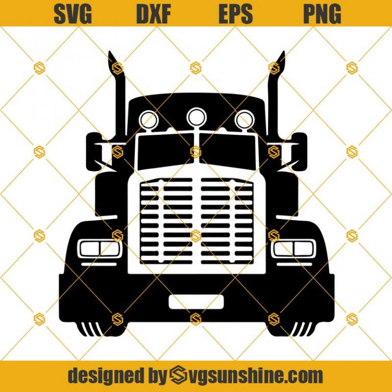 Semi Truck -2 Truck Front View Svg, 18 Wheeler Svg, 16 Wheeler Svg, 22 ...