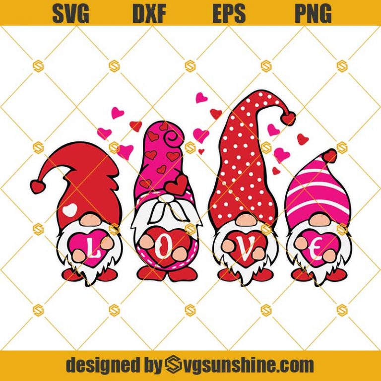 Gnome Valentine SVG, Love Gnome SVG, Happy Valentine's Day SVG ...