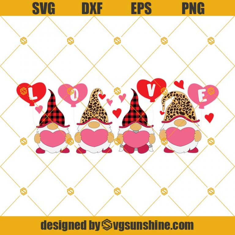 Gnome Valentine SVG, Happy Valentine's Day SVG, Love Gnome SVG, Gnomes ...
