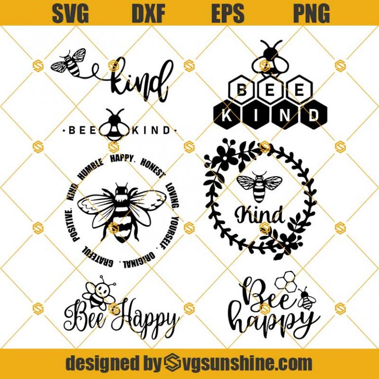 Be Kind SVG Bundle, Bee Kind SVG, Bee Happy SVG Bundle, Cricut, Be Kind ...