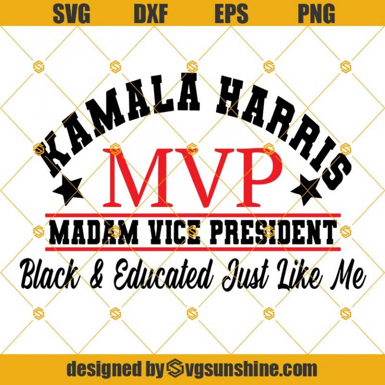 Kamala Harris SVG, Kamala Harris Madam Vice President SVG, Black and ...