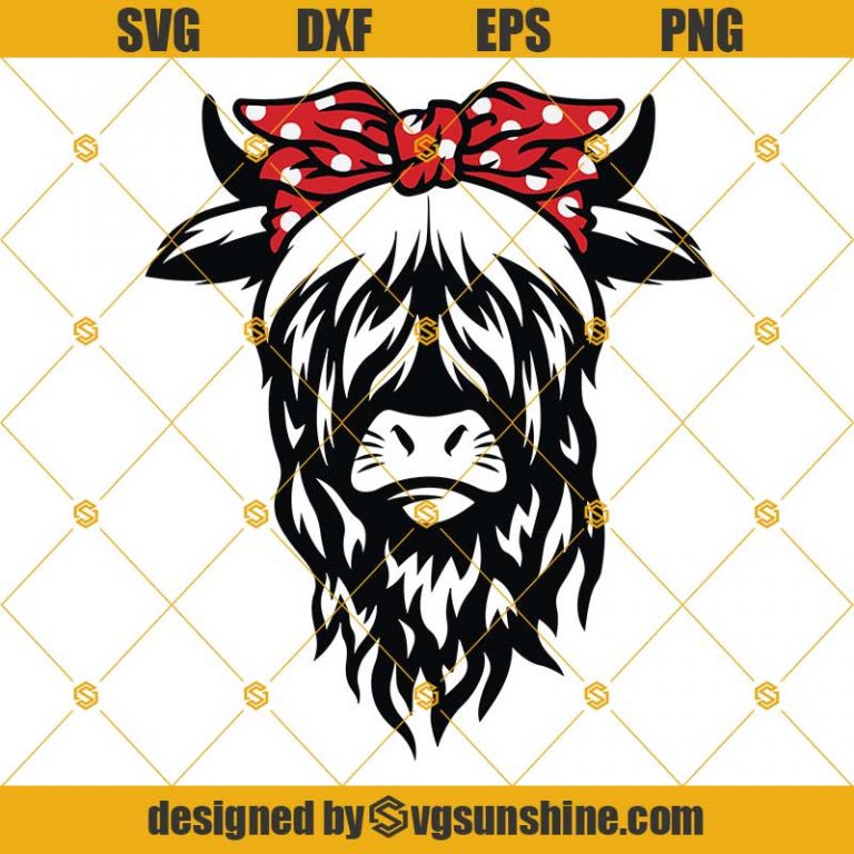 Cow Bandana Svg, Highland Cow Svg, Cow Svg, Heifer Svg, Cow Head Svg ...
