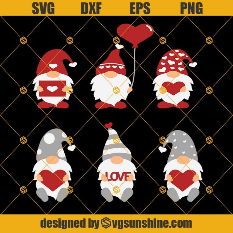 Valentine Gnomes SVG Bundle, Gnomes SVG Cut file, Gnome Valentine SVG ...