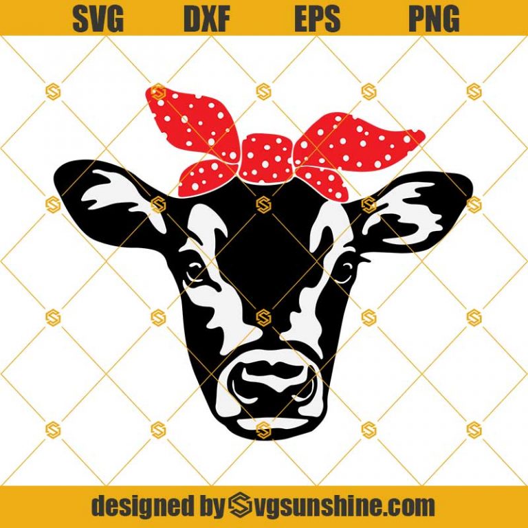 Cow Bandana Svg, Cow face Svg, Cow head Svg, Farm Svg , Heifer Svg, Cow ...