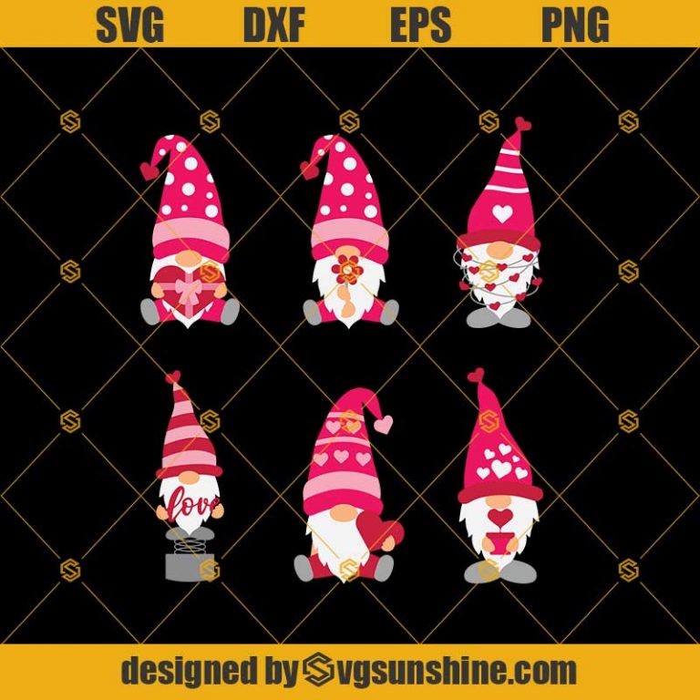 Valentine Gnomes SVG Bundle, Gnomes SVG Cut File, Heart SVG, Valentine ...
