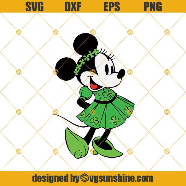 Minnie Mouse Shamrock Dress St Patrick's Day SVG, Irish Minnie SVG ...