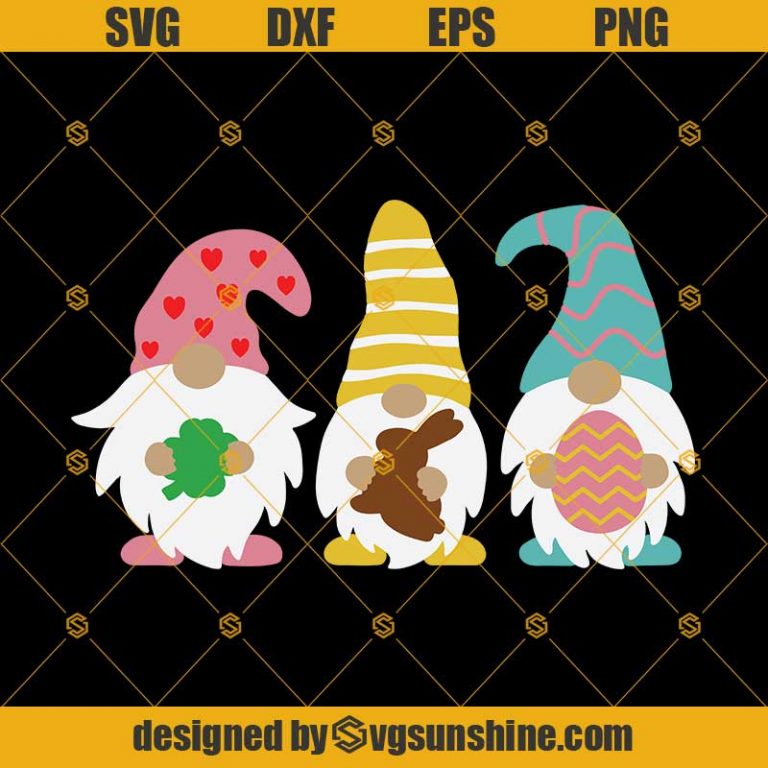 Easter Gnomes SVG, Easter SVG, Gnome SVG, Cute Three Gnomes SVG, Gnomes ...