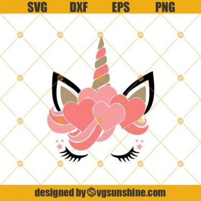 Valentine Unicorn SVG, Heart Unicorn SVG, Unicorn SVG DXF EPS PNG Cut ...