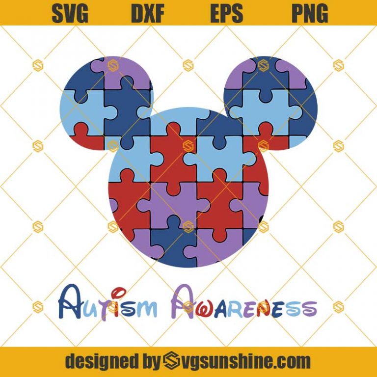 Autism Disney Puzzle Awareness Svg, Autism Kid Design Svg, Autism ...