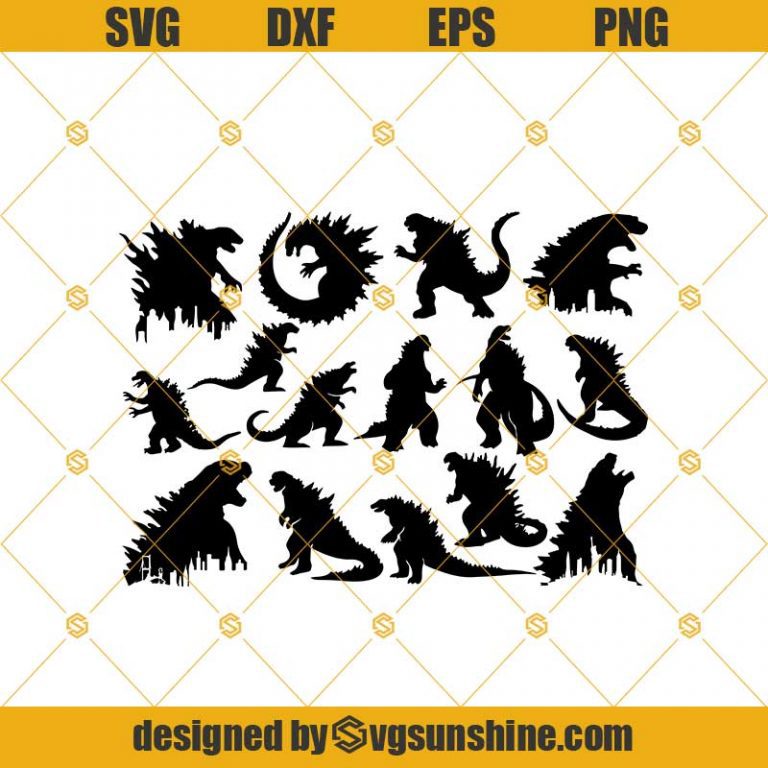 Godzilla Bundle Svg, Godzilla Silhouette, Godzilla Cut File, Godzilla ...