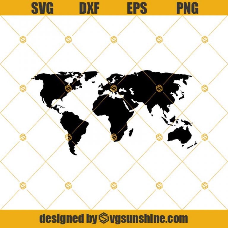 World Map Svg, World Svg, Map File, Travel Svg File, Global Map File ...