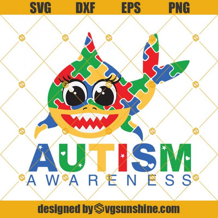 Autism Awareness Shark Svg, Siles For Cricut, Autism Awareness Svg ...