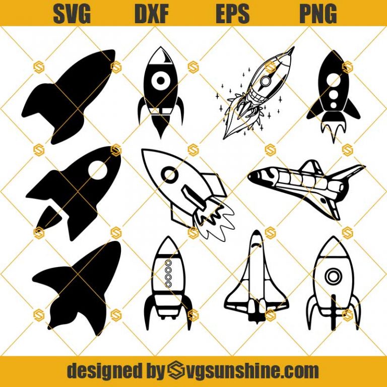 Spacecraft Svg Bundle, Rocketship Svg, Clipart, Cut Files For ...