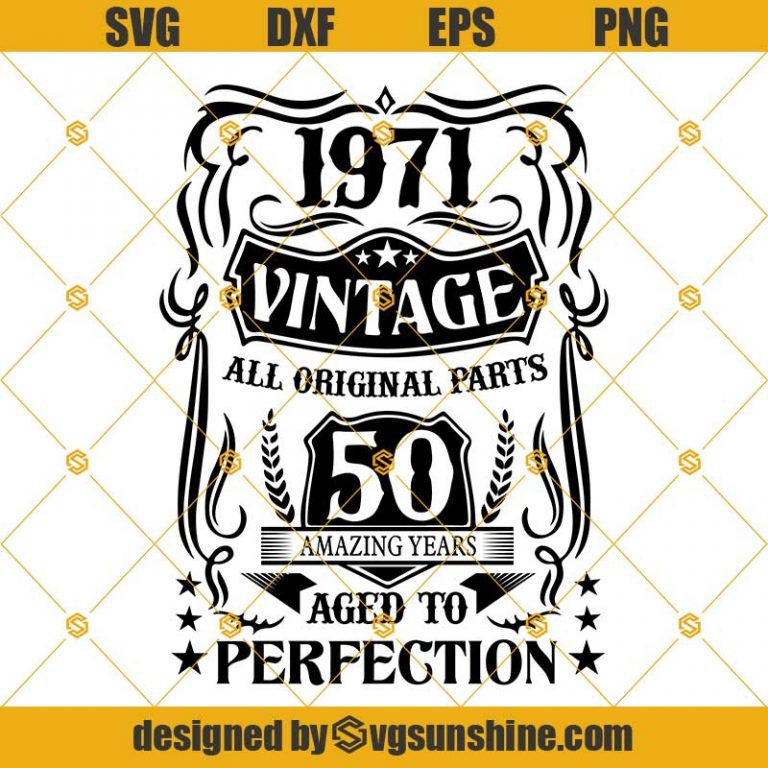 50th Birthday Svg, Aged To Perfection Svg, Vintage Svg, 50th Birthday ...