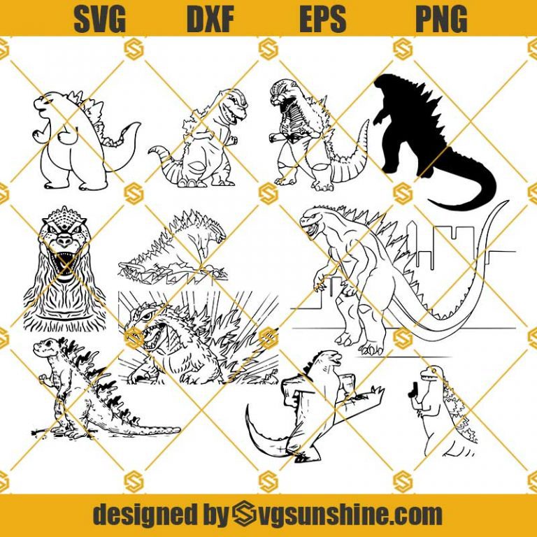 Godzilla Bundle SVG, Godzilla Silhouette, Godzilla Cut File, Godzilla ...