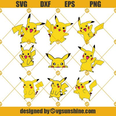 Pikachu SVG Bundle, Pikachu SVG PNG DXF EPS Instant Download Cricut ...