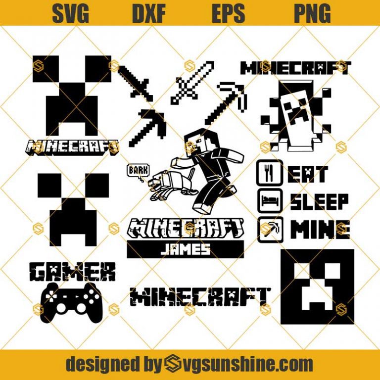 Minecraft Svg, Creeper Svg, Craft Svg, Eat Sleep Mine Svg, Game Svg Png ...