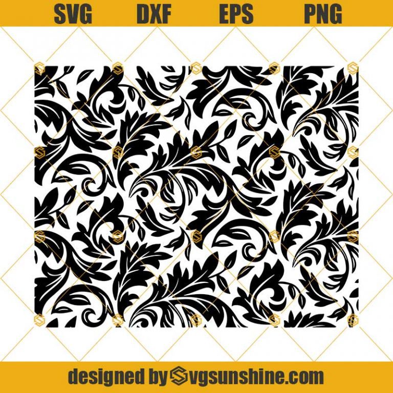 Tooled Leather Svg, Vector Seamless Floral Pattern, Digital Flowers ...