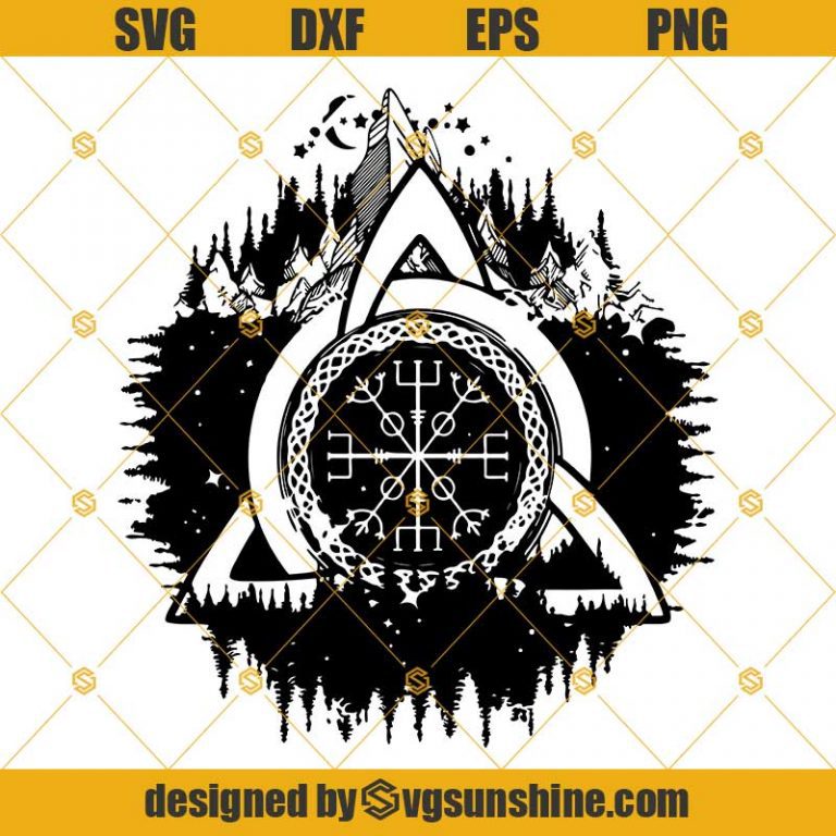 Vegvisir Runes Svg, Viking Compass Cut Viking Symbol Vector Icelandic ...