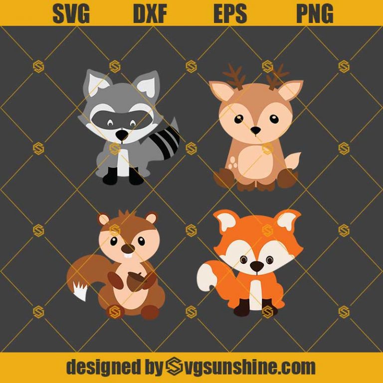 Cute Baby Woodland Forest Animals Svg Cut Files, Deer Cut Files, Cute ...