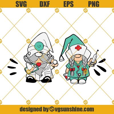 Gnomes Nurse And Doctor Svg, Gnomes Nurse Svg, Gnomes Svg