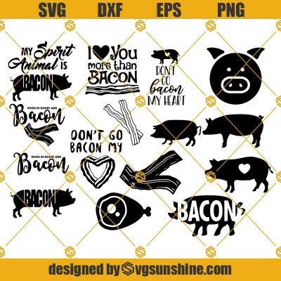 Bacon SVG Bundle, Pig SVG Bundle, Bacon cut file, Bacon clipart