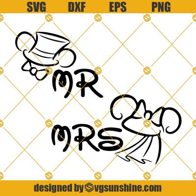 Disney Wedding Svg, Disney Just Married Svg