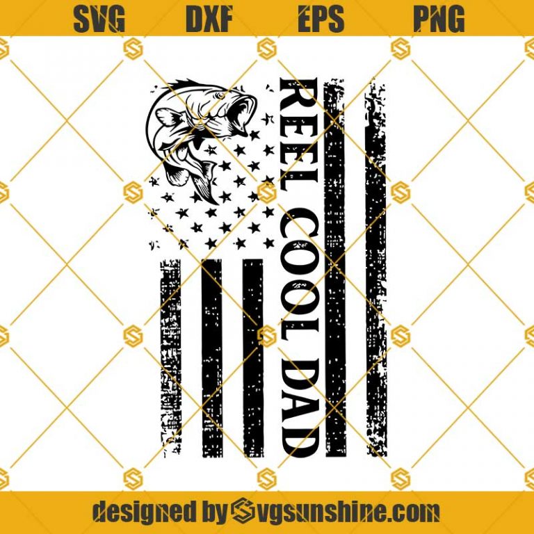 Reel Cool Dad SVG PNG DXF EPS Cut Files For Cricut Silhouette
