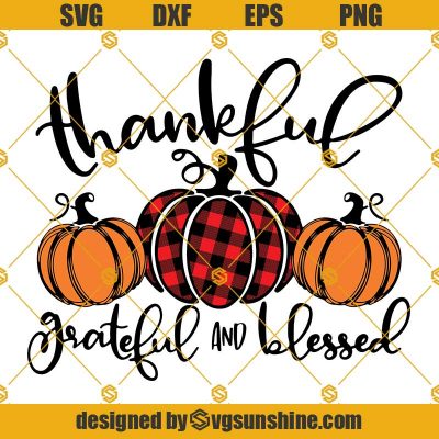 Thankful Pumpkin SVG, Grateful And Blessed SVG, Thanksgiving SVG ...
