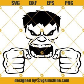 Incredible Hulk Face Svg, Hulk Layered svg for cricut, Hulk silhouette svg