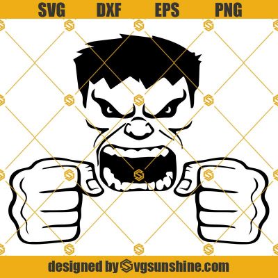 Incredible Hulk Face Svg, Hulk Layered svg for cricut, Hulk silhouette svg