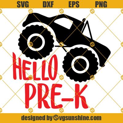 Hello Pre K Monster Truck SVG, Pre K Boy SVG, First Day Of Pre K SVG