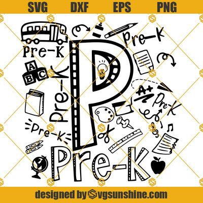 Pre K SVG, Pre-K PNG, School Typography SVG, Pre School SVG