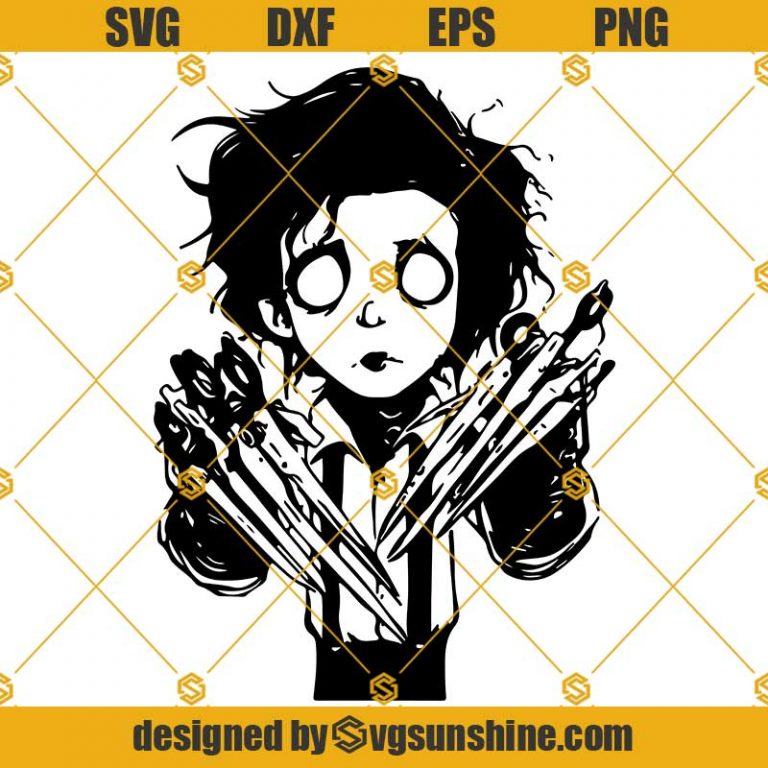 Edward Scissorhands SVG, Silhouette Edward Scissorhands SVG PNG DXF EPS